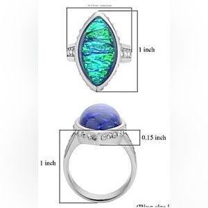 Jewelry | Nwt Lab Created Opal And White Austrian Crystal Ring In ...
